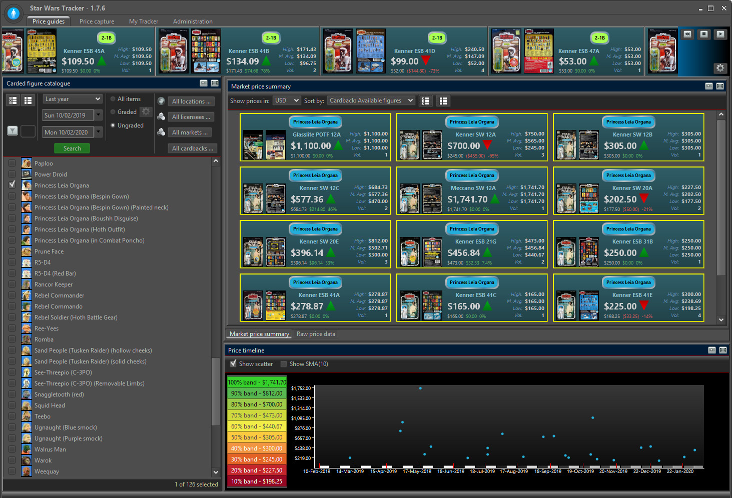 World class digital prices guides for vintage star wars collectibles